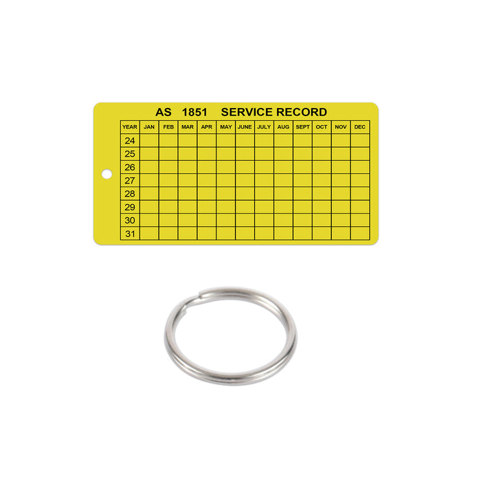 Aluminum Service Record Tag AS 1851 For Fire Maintenance Use ...