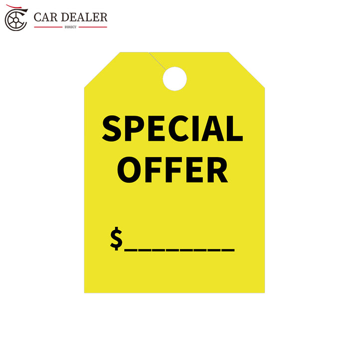 Custom Vehicle Sale Mirror Hang Tags For Automotive Dealerships ...